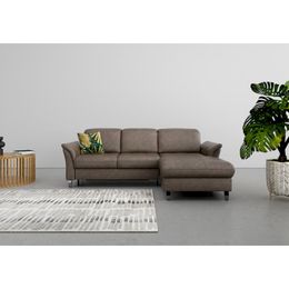 Sit & More sit&more Ecksofa &raquo;Maggiore L-Form&laquo; wahlweise mit Kopfteilverstellung, Bettfunktion und Bettkasten braun 100% Polyester