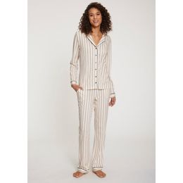 Vivance Dreams Damen Pyjama 2 tlg. mit kreativen Mustern beige 44/46