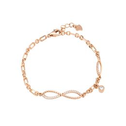 Amor Damen Armband &raquo;Infinity/Unendlichkeitsschleife&laquo; mit Zirkonia (synth.) rosa