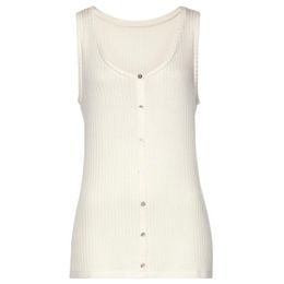 Vivance Damen Ripptanktop &raquo;mit Zierknopfleiste&laquo; aus weicher Ripp-Qualit&auml;t mit Viskose beige 32/34