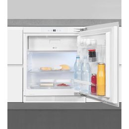 Exquisit Einbauk&uuml;hlschrank &raquo;UKS130-4-FE-010D&laquo; 81,8 cm hoch 59,5 cm breit Ideal zum Unterbauen in die K&uuml;chenzeile f&uuml;r kleine K&uuml;chen, B&uuml;rok&uuml;chen silber 