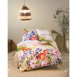Kaeppel Bettw&auml;sche &raquo;Sunset Memories&laquo; 2 Stk. Mit Blumen bunt Mako-Satin, Obermaterial: 100% Baumwolle