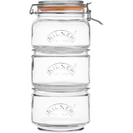 Kilner Vorratsglas Set, 2 x 0,88Liter, 1 x 0,9 Liter, 3 Stk. tlg. transparent
