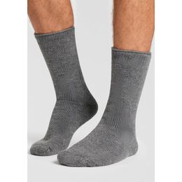 Heatkeeper Herren Socken 2 Paar tlg. Doppelpack gef&uuml;tterte Wintersocken in schwarz und grau 41-46