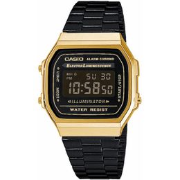 CASIO VINTAGE Damen CASIO VINTAGE Chronograph Quarzuhr, Armbanduhr,Damenuhr, Herrenuhr, Digitaluhr, Edelstahlarmband schwarz