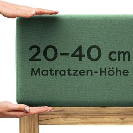 Spannbettlaken &raquo;Boxspringbett Bettlaken - Spannbetttuch f&uuml;r Matratzen bis 40cm&laquo; Elastisch & Rutschfest: 90x200, 140x200, 160x200, 180x200 & &Uuml;bergr&ouml;&szlig;en