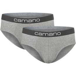Camano Herren Slip &raquo;comfort&laquo; 2er Pack, mit elastischem Logobund grau S