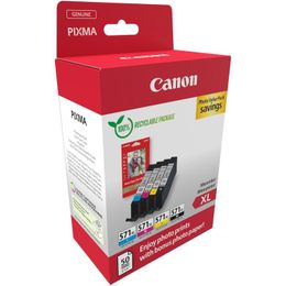 Canon Tintenpatrone &raquo;CLI-571 XL Multipack&laquo; original Druckerpatrone 571 XL, mit Fotopapier Value Pack bunt Beinhaltet 1 Musterpaket Fotopapier
