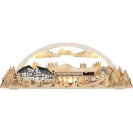 LED Schwibbogen &raquo;Diorama-Leuchte Winterland Erzgebirge exklusiv&laquo; 72x24x13 cm (BxHxT) Holz teilmassiv