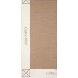 Calvin Klein Damen Modetuch &raquo;LINEN BLEND EMBLEM PAREO SCARF&laquo; Mit Farbkontrasten