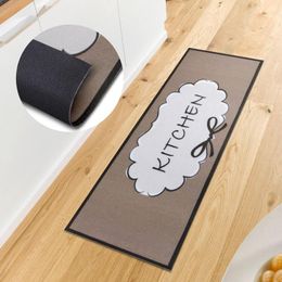 Hanse Home K&uuml;chenl&auml;ufer &raquo;Kitchen Cloud&laquo; rechteckig 3 mm H&ouml;he L&auml;ufer, Rutschfest, K&uuml;chenteppich, K&uuml;che, Teppich, Pflegeleicht braun Polyester