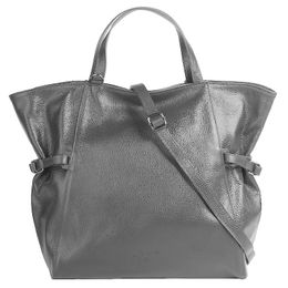 Samantha Look Damen Shopper echt Leder, Made in Italy schwarz