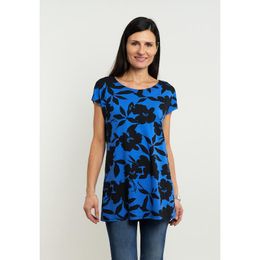 Seidel Moden Damen T-Shirt mit All-Over Print, MADE IN GERMANY blau 36