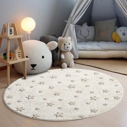 Carpet City Kinderteppich &raquo;MARA725&laquo; rund 11 mm H&ouml;he Kinderzimmer, Kurzflor,robust,Tiere, Spielzimmer beige Obermaterial: 70% Polypropylen, 30% Polyester
