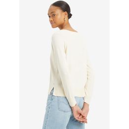 Levi's Levi's Damen Longpullover &raquo;PETAL VNECK SWEATER&laquo; mit Rippb&uuml;ndchen wei&szlig; XS (34)