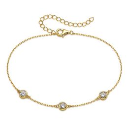 Bruno Banani Damen Armband &raquo;Schmuck Geschenk Silberarmband gelbgoldfarben vergoldet&laquo; mit Zirkonia (synth.)