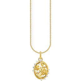 Thomas Sabo Damen Thomas Sabo Kette mit Anh&auml;nger &raquo;Kette mit Anh&auml;nger Roses Romance&laquo; mit Zirkonia (synth.) gold