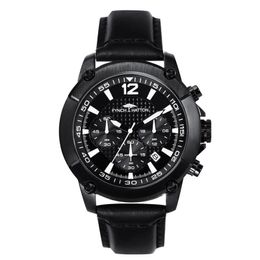 Fynch-Hatton Herren Fynch-Hatton Chronograph Quarzuhr, Armbanduhr, Herrenuhr, Lederarmband, analog, Tag