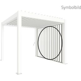 BioHort Pavillonseitenteil &raquo;3m f&uuml;r Pergola, wei&szlig;&laquo; 372,2x 234,9 cm, Lamellenseitenwand mit Abschlussblende Stahl