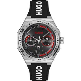 Hugo Herren Hugo Multifunktionsuhr &raquo;#GRAIL SPORT&laquo; Quarzuhr, Armbanduhr, Herrenuhr, Silikonarmband, analog schwarz