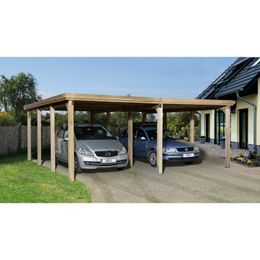 Weka Doppelcarport &raquo;Optima 2&laquo; Massivholz 270 cm braun braun