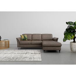 Sit & More sit&more Ecksofa &raquo;Maggiore L-Form&laquo; wahlweise mit Kopfteilverstellung, Bettfunktion und Bettkasten braun 100% Polyester