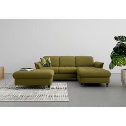 Sit & More sit&more Ecksofa &raquo;Maggiore L-Form&laquo; wahlweise mit Kopfteilverstellung, Bettfunktion und Bettkasten gr&uuml;n 98% Polyester, 2% Polyamid