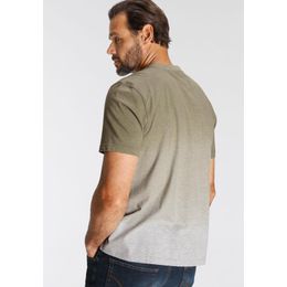 MAN'S WORLD Man's World Herren T-Shirt Kurzarm, Regular Fit, bedrucktes Design, Rundhalsausschnitt gr&uuml;n S (44/46)