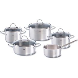 Fissler Topf-Set &raquo;Palermo&laquo; Set, Kochtopf 16/20/24cm; Bratentopf 20cm,Stielkasserolle ohne Deckel, 9 Stk. tlg. Edelstahl 18/10 silber