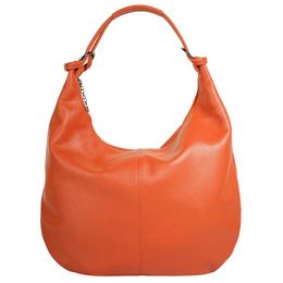CLUTY Damen Shopper echt Leder, Made in Italy orange