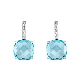 Amor Damen Paar Ohrstecker &raquo;Blauer Solit&auml;r&laquo; mit Zirkonia (synth.) blau