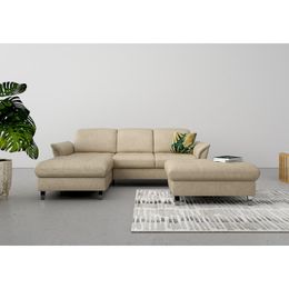 Sit & More sit&more Ecksofa &raquo;Maggiore L-Form&laquo; wahlweise mit Kopfteilverstellung, Bettfunktion und Bettkasten beige 100% Polyester