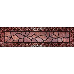ANDIAMO Stufenmatte &raquo;Outdoor, 2er Set&laquo; rechteckig 6 mm H&ouml;he Outdoor-Stufenmatten, Stein Motiv, Gartenbereich, Au&szlig;enbereich orange Obermaterial: 100% Gummi