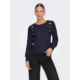 Only Damen Only Strickpullover &raquo;ONLJEANETT LIFE LS BUTTON O-NECK CS KNT&laquo; blau S (36)