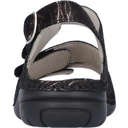 Waldl&auml;ufer Waldl&auml;ufer Damen Riemchensandale &raquo;GUNNA&laquo; , Sommerschuh, Sandalette, Keilabsatz, in Metallic-Optik, G-Weite schwarz 4,5 (37,5)