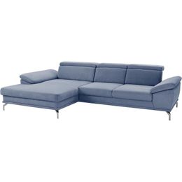 Sit & More sit&more Ecksofa &raquo;Scorpio L-Form&laquo; inklusive Sitztiefenverstellung, wahlweise mit Kopfverstellung blau