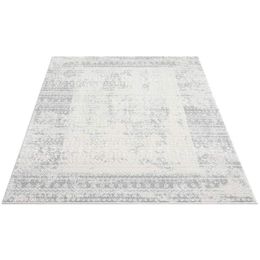 Carpet City Teppich &raquo;ANTIK232&laquo; rechteckig 10 mm H&ouml;he Kurzflor, 3D-Optik, Klassisch-Modern f&uuml;r Wohnzimmer, Schlafzimmer grau Polyester