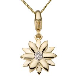 Firetti Damen Charm-Einh&auml;nger &raquo;Schmuck Geschenk Gold 375 Halskette Charmarmband Gold-Charm Blume&laquo; silber