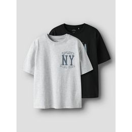 name it Jungen T-Shirt &raquo;NKMVALIX 2P SS RLX TOP&laquo; Packung, 2 Stk. schwarz 122 (128)