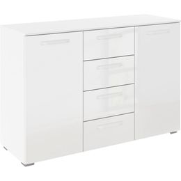 Rauch Kombikommode &raquo;Sideboard Schubladenkommode OTELI mit Dekor- und Hochglanzfront&laquo; Breite 120 cm inkl. Soft-Close-Funktion, vier gro&szlig;e Schubladen 