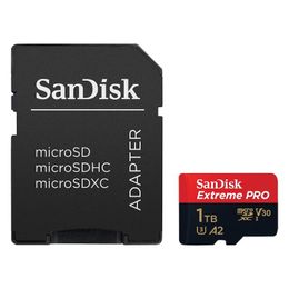 Sandisk Speicherkarte &raquo;microSDXC Extreme PRO&laquo; (1000 GB Video Speed Class 30 (V30) 200 MB/s Lesegeschwindigkeit) rot A2-Einstufung f&uuml;r schnelleres Laden von 
