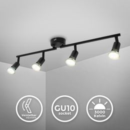 B.K.LICHT LED Deckenspots &raquo;BKL1546 Deckenlampe schwenkbar, Deckenstrahler, GU10 Fassung&laquo; GU10 1 Stk. Warmwei&szlig; 3.000K, 260Lm, 2,9 Watt, 60x10,5 cm, Matt-Schwarz 