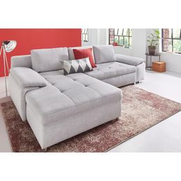 Home Affaire Ecksofa &raquo;Labene L-Form&laquo; wahlweise mit Bettfunktion und Bettkasten, auch als XXL-Variante silber Struktur fein (95% Polyester, 5% Polyamid