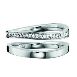 CAI Ca&iuml; Damen CA&Iuml; Fingerring &raquo;925/- Sterling Silber rhodiniert Topas&laquo; wei&szlig;