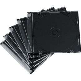Hama CD-H&uuml;lle &raquo;CD-Leerh&uuml;lle Slim, 50er-Pack, Transparent/Schwarz schmal&laquo; transparent Kunststoff Farbe: Schwarz, Transparent