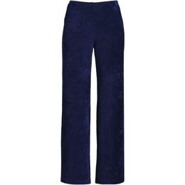 LANDS' END Strickcord-Hose mit weitem Bein, Damen,  Blau, Baumwolle/Polyester-Mischung, by Lands' End