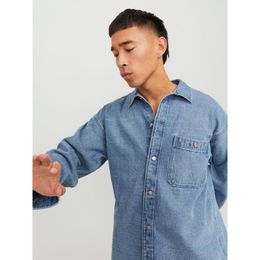 Jack & Jones Jack & Jones Herren Langarmhemd &raquo;JORSANTORINI DENIM OVERSHIRT LS SN&laquo; blau M, N-Gr