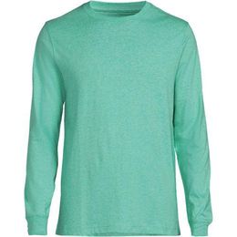 LANDS' END Super-T Langarm-Shirt, Classic Fit, Herren,  Gr&uuml;n, Baumwolle, by Lands' End