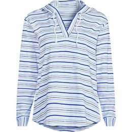 LANDS' END Flammgarn-Kapuzenshirt, Damen,  Blau, Baumwolle, by Lands' End