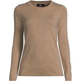 LANDS' END Kaschmir-Pullover mit rundem Ausschnitt, Damen,  Beige, Kaschmir, by Lands' End
